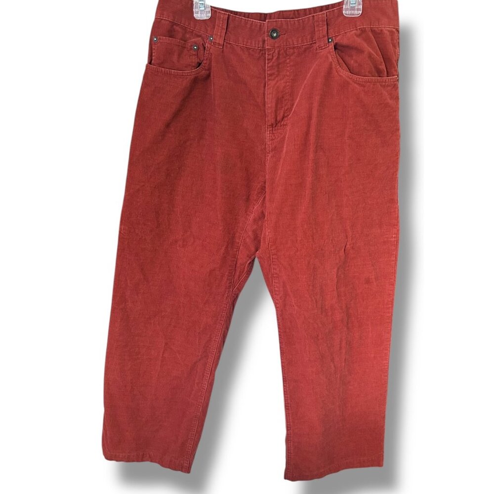 Prana Rust Orange Corduroy Pants Stretch - Gem